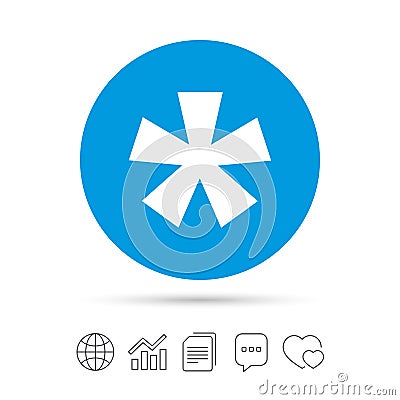 Asterisk Footnote Sign Icon. Star Symbol. Vector Illustration ...