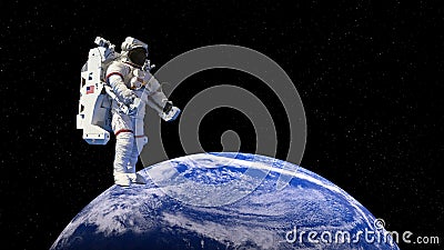 Astronaut, Outer Space Walk, Earth, 4k Stock Footage - Video of video ...