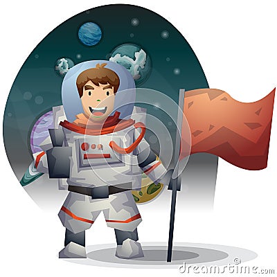 Astronaut Spaceman Vector Cartoon With Separated Layers | CartoonDealer ...