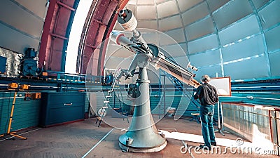 Astronomic Observatory Telescope Inside a Dome Stock Footage - Video of ...