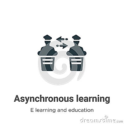 Asynchronous Learning Vector Icon On White Background. Flat Vector ...
