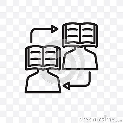 Asynchronous Learning Vector Linear Icon Isolated On Transparent Background, Asynchronous ...