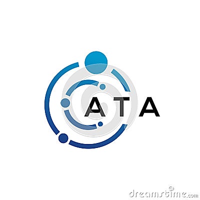 ATA Letter Logo Design On Black Background. ATA Creative Initials ...