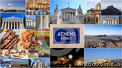 Athens - Greece Photos Collage Royalty-Free Stock Photography ...