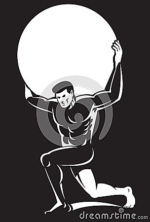 Atlas Lifting Sphere Ball On Shoulders Royalty-Free Stock Photo ...