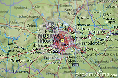 Atlas Map Moscow Royalty Free Stock Image - Image: 21415636