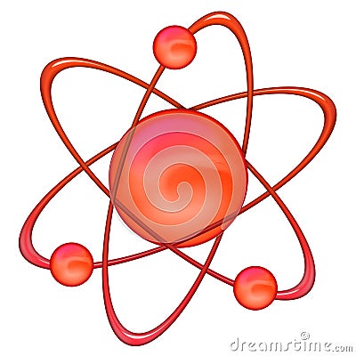 Atom Red - White Background Stock Illustration - Image: 8472707