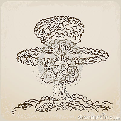 Atomic Explosion Drawing Royalty Free Stock Photography - Image: 30937937