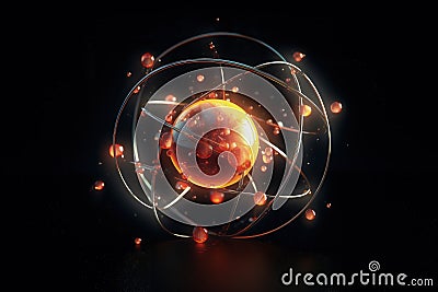 Atomic Nucleus Electrons Neutrons Protons. Model Shows That An Atom Is ...