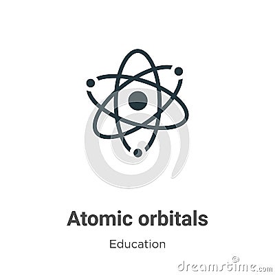 Atomic Orbitals Vector Icon On White Background. Flat Vector Atomic ...