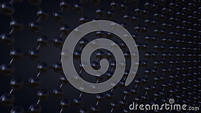 Atomic Structure of Graphene, Dark Gray Background. 4K Seamless Loop ...