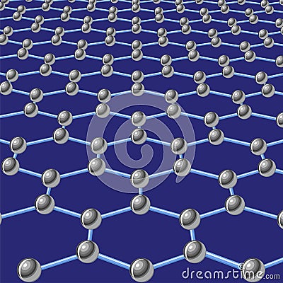 Atomic Structure Of Graphene Sheet Cartoon Vector | CartoonDealer.com #79622317