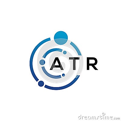 ATR Letter Logo Design On Black Background. ATR Creative Initials ...
