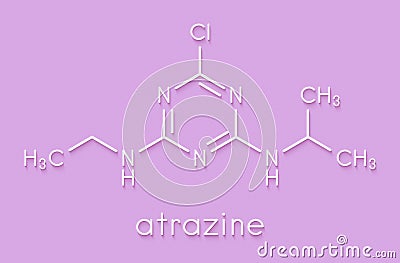 Atrazine Broadleaf Herbicide Molecule. Skeletal Formula.. Royalty-Free ...