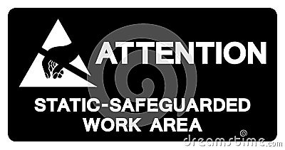 Attention Static Safeguarded Work Area Symbol Sign, Vector Illustration ...