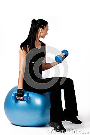 Fitness trainer stock photo. Image of blond, gymnastics - 14243434