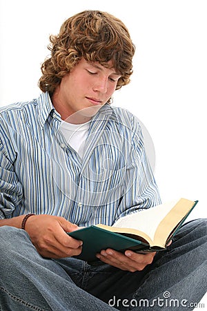 Attractive Teen Boy Reading Book Stock Photo | CartoonDealer.com #189978