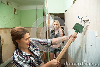 Attractive Women With Tools Work Indoor Stock Photo - Image: 65433867