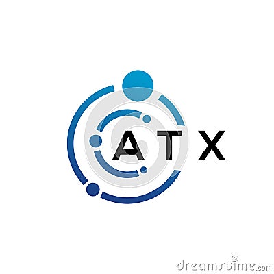 ATX Letter Logo Design On Black Background. ATX Creative Initials ...