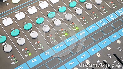 Audio Control Panel, Modern Sound Mixing Desk in Recording Studio Stock ...