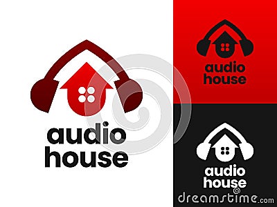 Audio House Logo Design Cartoon Vector | CartoonDealer.com #216014243