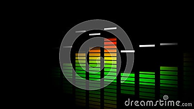 3d Audio Level Equalizer Reflection Stock Video - Video of audio ...