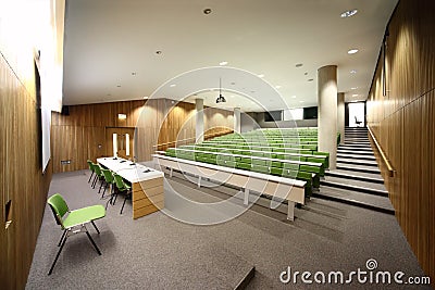 Auditorium With Rows Of Seats And Tables Royalty-Free Stock Photography ...