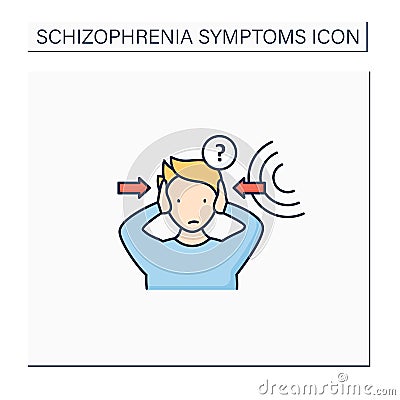 Auditory Hallucinations Color Icon Cartoon Vector | CartoonDealer.com ...