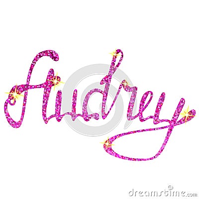 Audrey Name Lettering Tinsels Vector Illustration | CartoonDealer.com ...