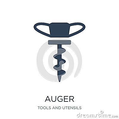 Auger Icon In Trendy Design Style. Auger Icon Isolated On White ...