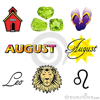 August Icons Vector Illustration | CartoonDealer.com #26006820