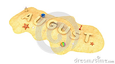 August - Word From Sand Royalty-Free Cartoon | CartoonDealer.com #98261447