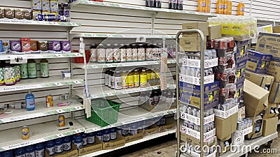 Dollar Tree Retail Store Interior Staffing Issues Stocking Carts Loaded ...