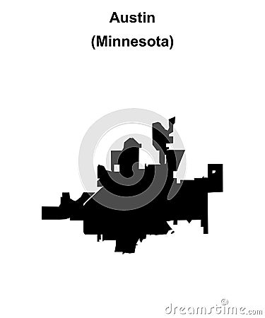 Austin Outline Map Vector Illustration | CartoonDealer.com #357449692