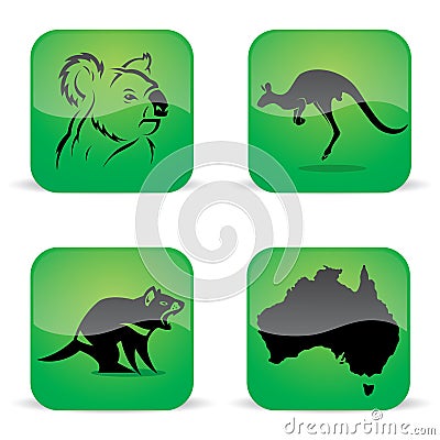 Australia Animal Symbols Vector Illustration | CartoonDealer.com #28539082