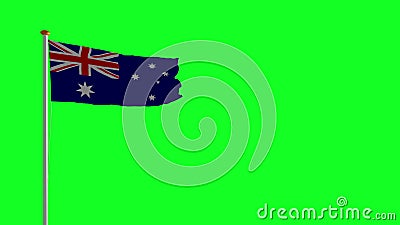 Australia Flag Falling from Flagpole Green Screen Stock Footage - Video ...