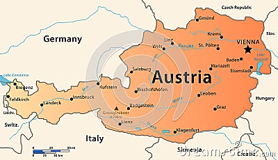 Austria Map Royalty Free Stock Image - Image: 35240056