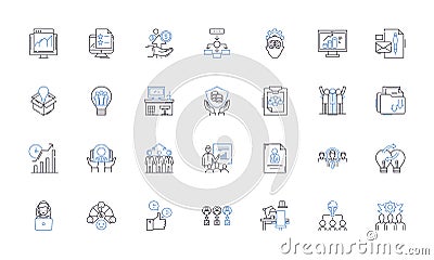 Authority Line Icons Collection. Power, Control, Expertise, Command ...