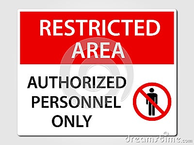 Authorized Personnel Sign On Grey Cartoon Vector | CartoonDealer.com ...
