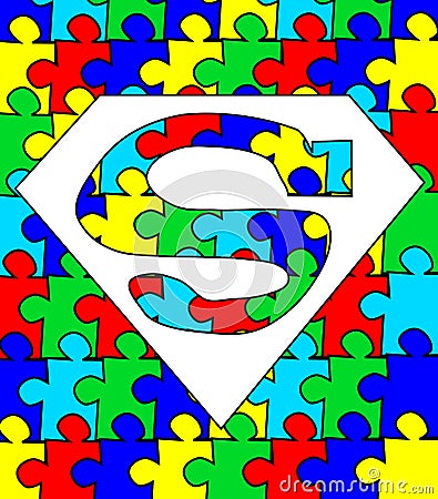 Autism Puzzle Superman Editorial Photo - Image: 48676411