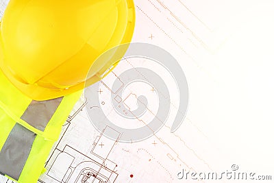 Autocad Drawing, Architecture And Construction, Builder`s Hard Hat And ...