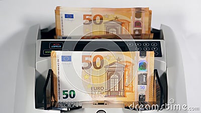 Automated Counter Checks Freshly Printed Euros. Stock Footage - Video ...