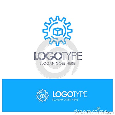 Automated, Data, Solution, Science Blue Outline Logo Place For Tagline ...