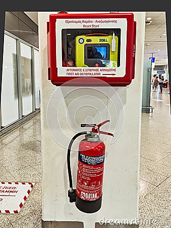 An Automated External Defibrillator And Fire Extinguisher Editorial ...