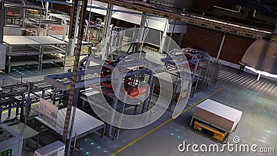 Automated Factory with Self-managed Robots. Robots in an Automated Factory Stock Footage - Video ...