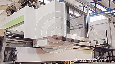 Automated Wood Processing Machine in a Furniture Manufacturing Facility ...