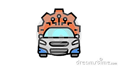 Automatic Car System Color Icon Animation Stock Video - Video of ...