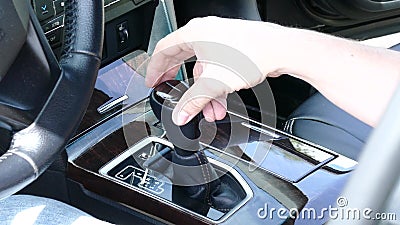 Automatic Gear Shift with Hand on it. Stock Video - Video of ...