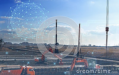 Automation Concept Of The Construction Industry, Construction Work On ...