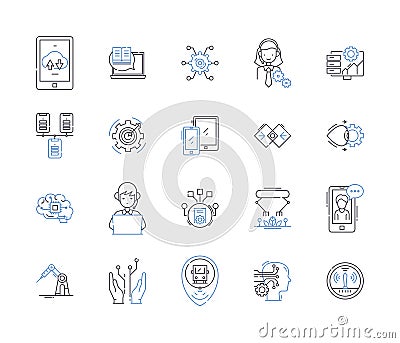 Automation And High Tech Outline Icons Collection. Automation, High-tech, Robotics, AI, Machine ...